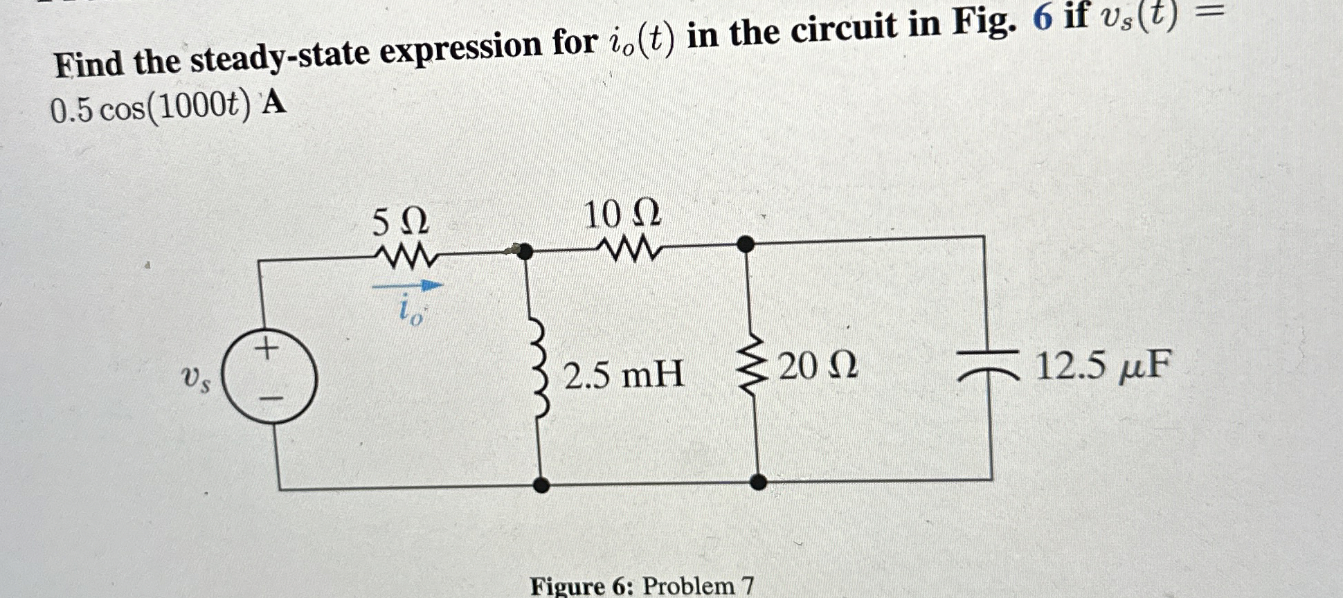 Solved Find the steady-state expression for io(t) ﻿in the | Chegg.com