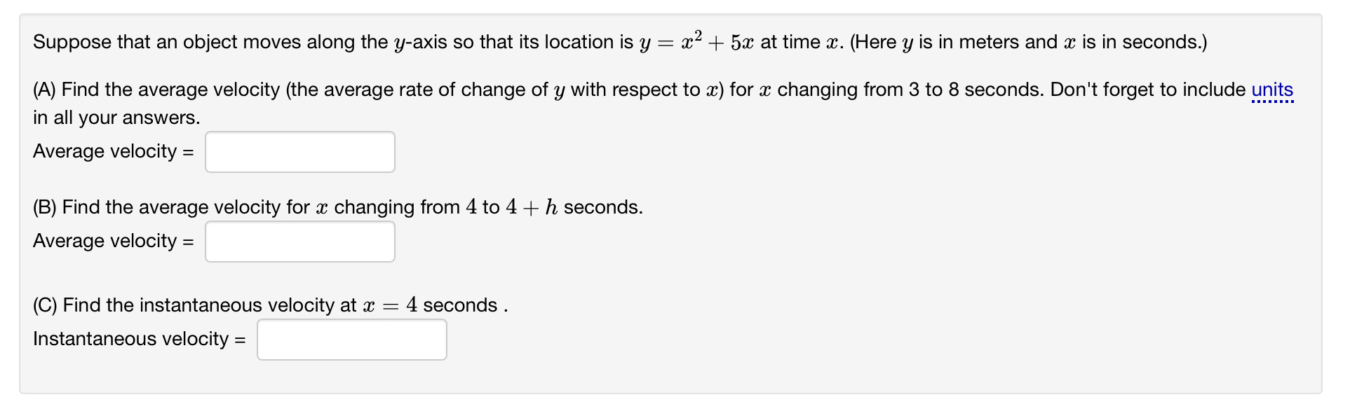Solved Suppose That An Object Moves Along The Y Axis So That