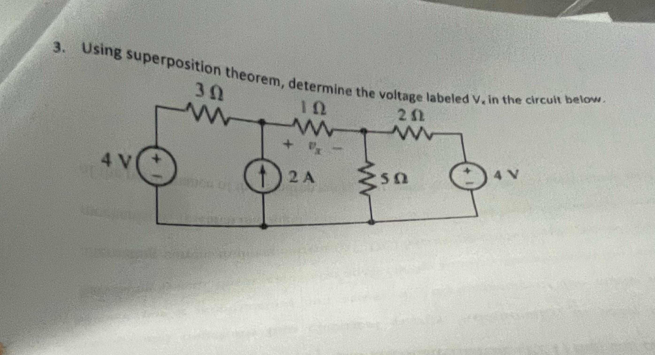 Solved Using superposition theorem, detarmin circult below. | Chegg.com