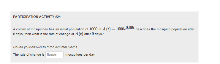 Solved PARTICIPATION ACTIVITY #24A colony of mosquitoes has | Chegg.com