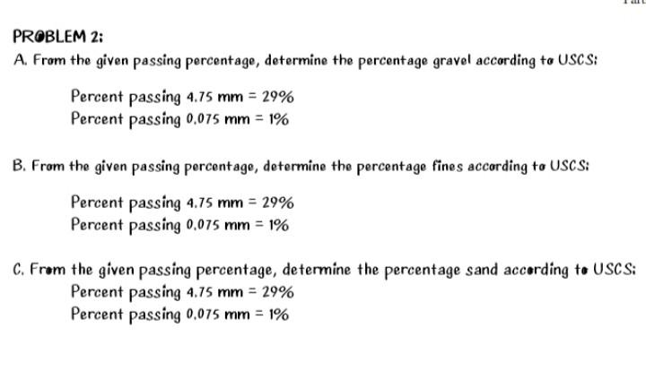 Solved PROBLEM 2: A. From the given passing percentage, | Chegg.com