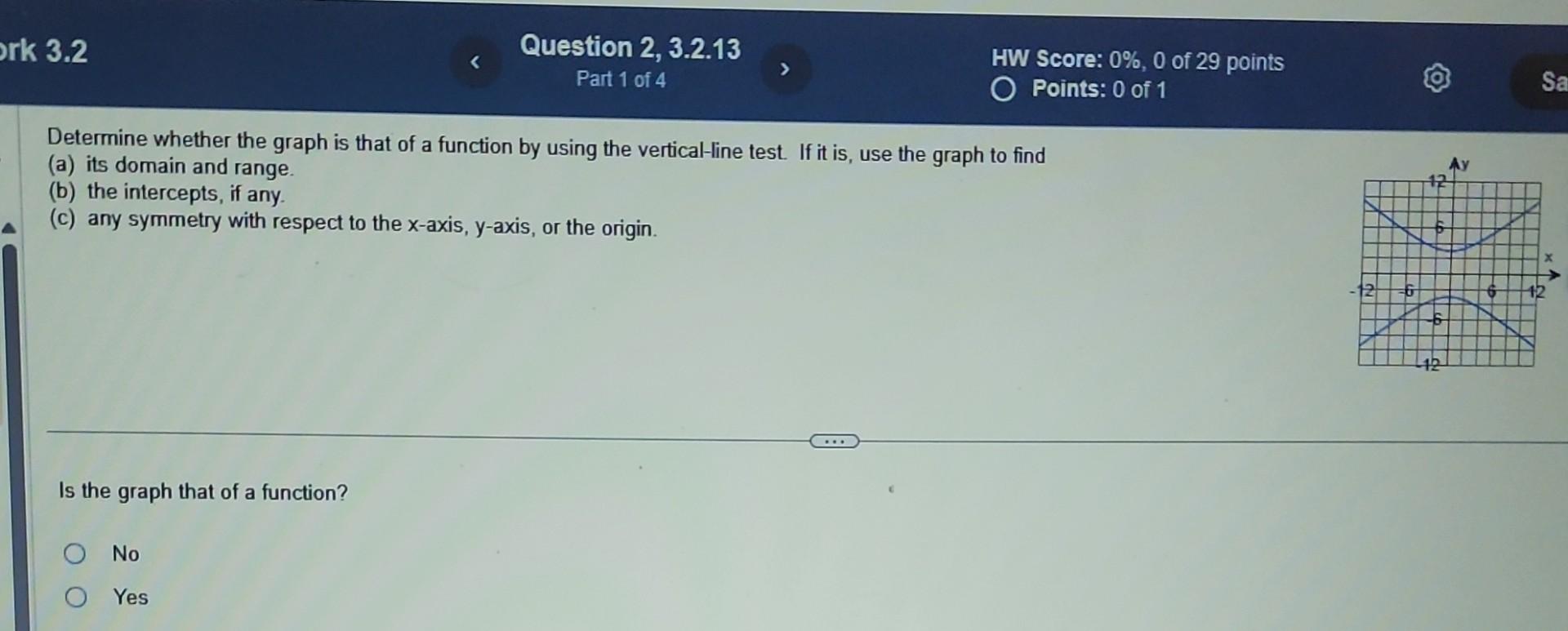 Solved Determine whether the graph is that of a function by | Chegg.com