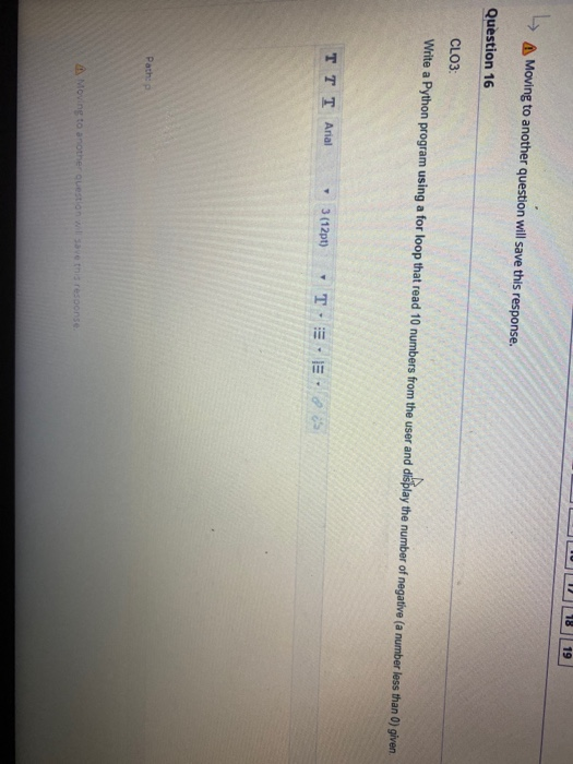 Solved 18 19 - A Moving to another question will save this | Chegg.com