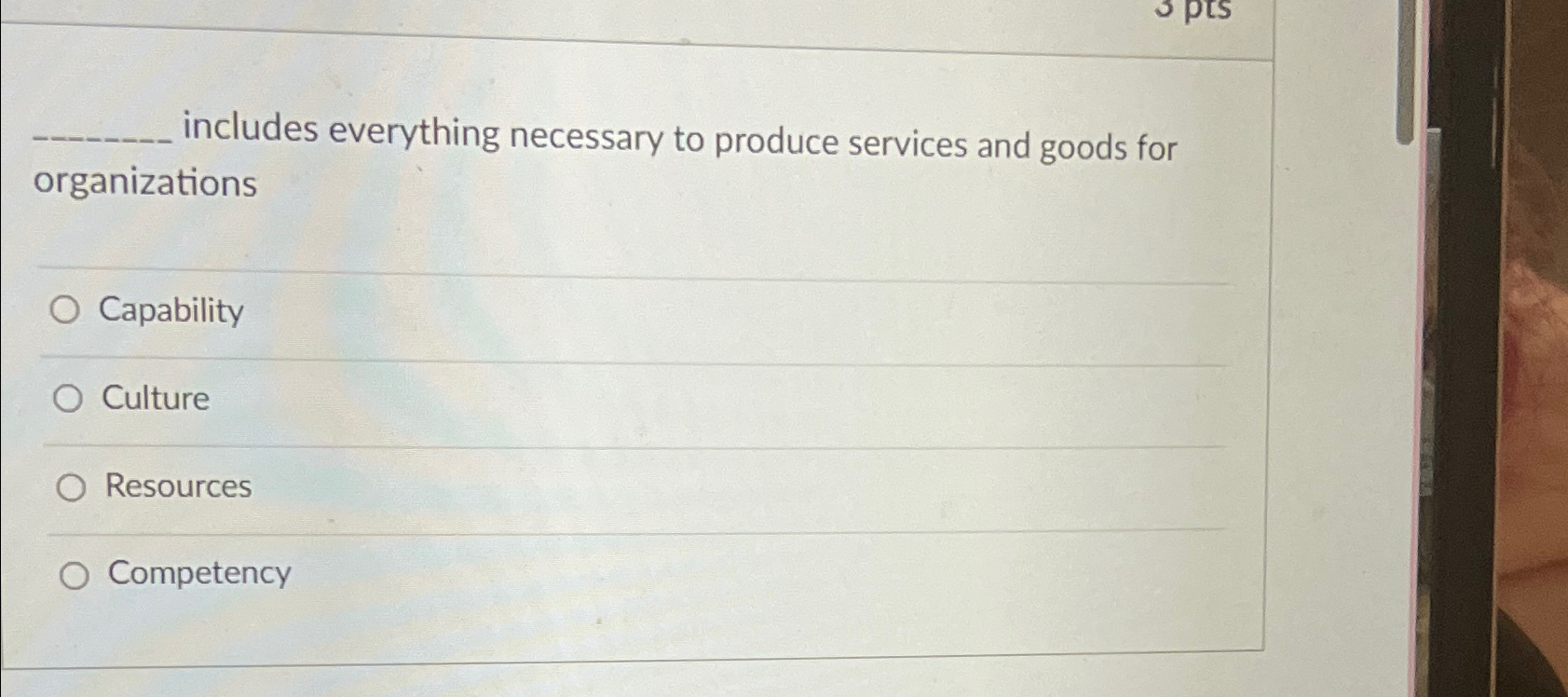 Solved includes everything necessary to produce services and | Chegg.com