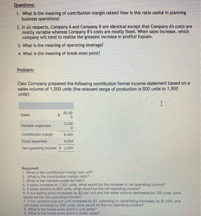 Solved Questions: 1. What is the meaning of contribution | Chegg.com
