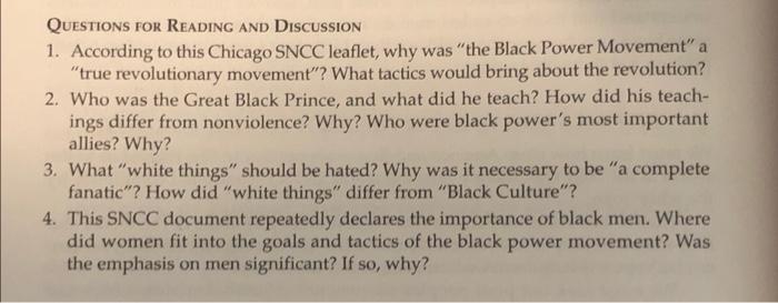 QUESTIONS FOR READING AND DISCUSSION 1. According to | Chegg.com