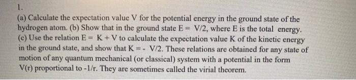 Solved (a) Calculate the expectation value V for the | Chegg.com