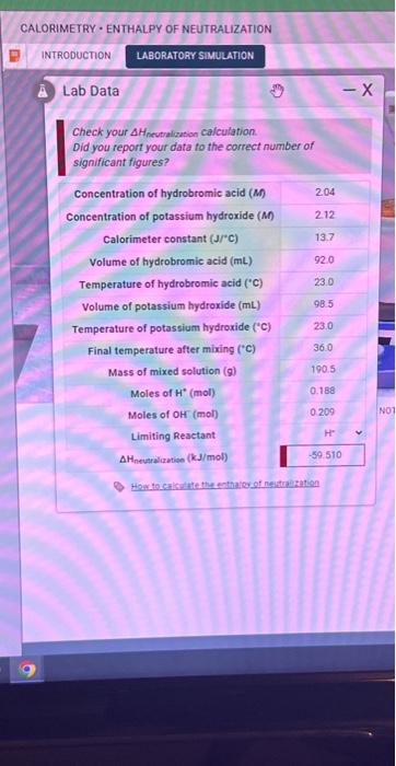 Solved CALORIMEIRY - ENTHALPY OF NEUTRALIZATION INTRODUCTION | Chegg.com