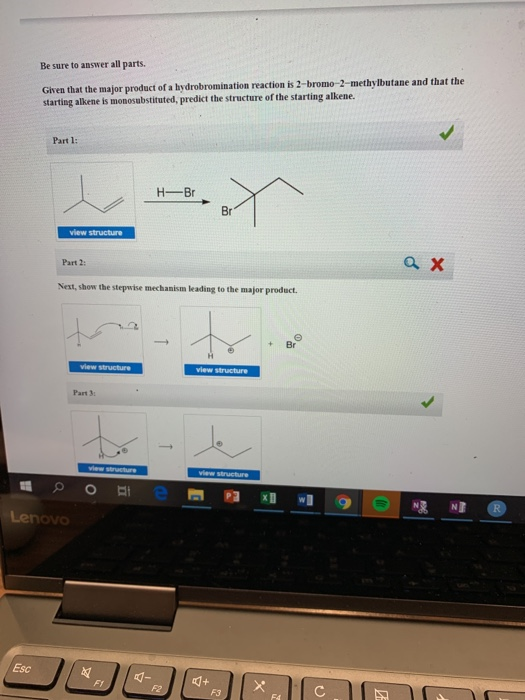 Solved Be sure to answer all parts. Given that the major | Chegg.com