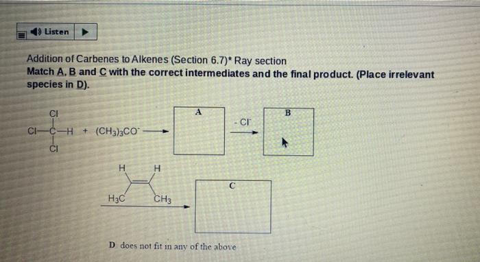Solved Addition of Carbenes to Alkenes (Section 6.7)⋆ Ray | Chegg.com