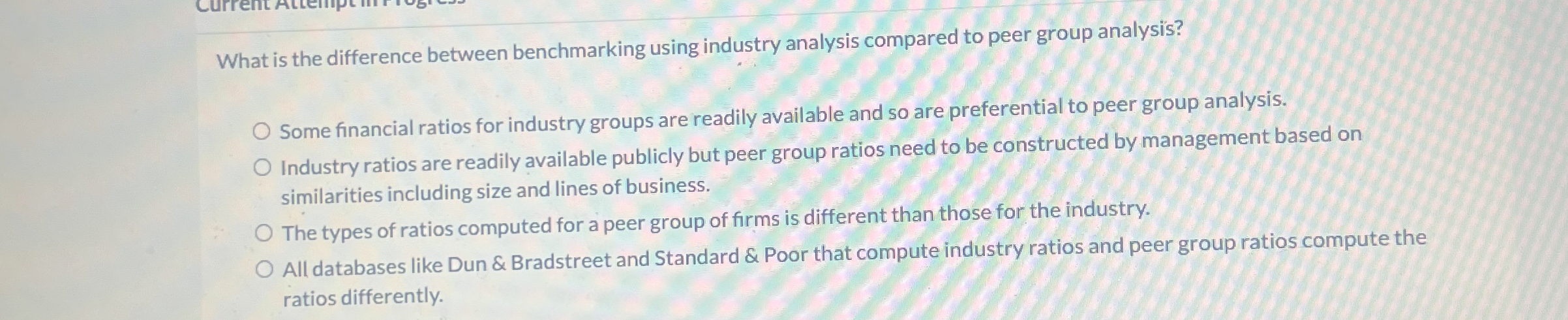 Solved What is the difference between benchmarking using | Chegg.com