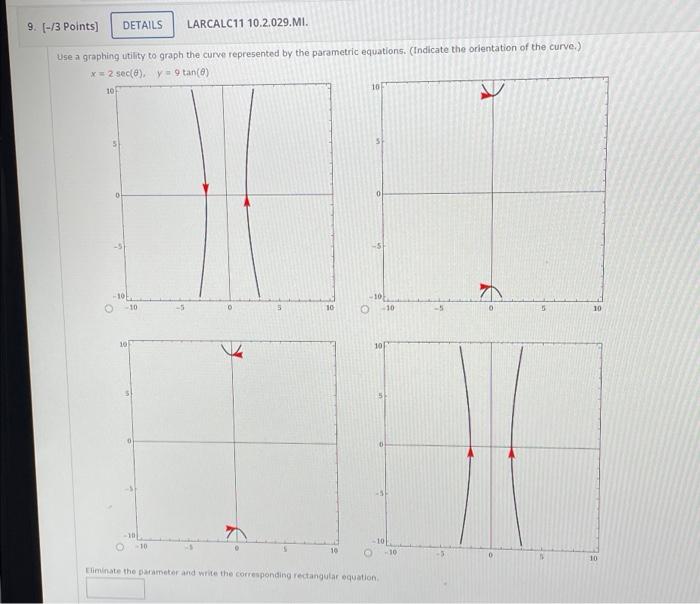 Solved 9. [-/3 Points] Use a graphing utility to graph the | Chegg.com