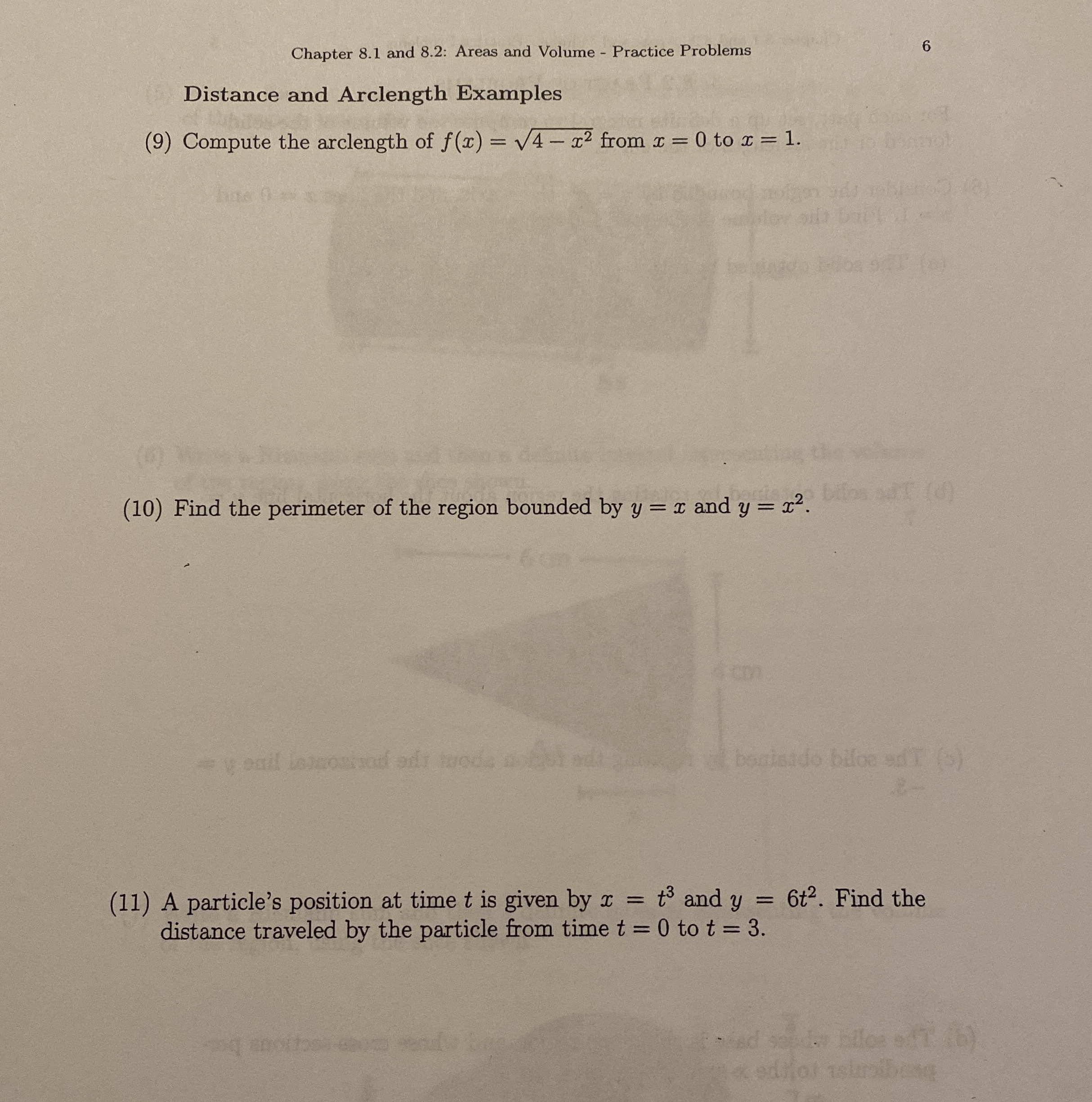 Solved Distance and Arclength Examples(9) ﻿Compute the | Chegg.com