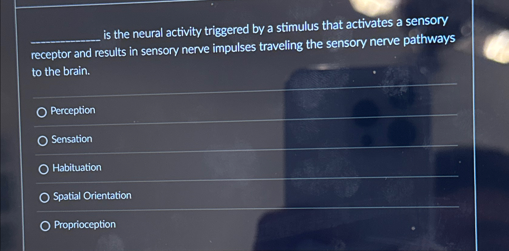 Solved is the neural activity triggered by a stimulus that | Chegg.com
