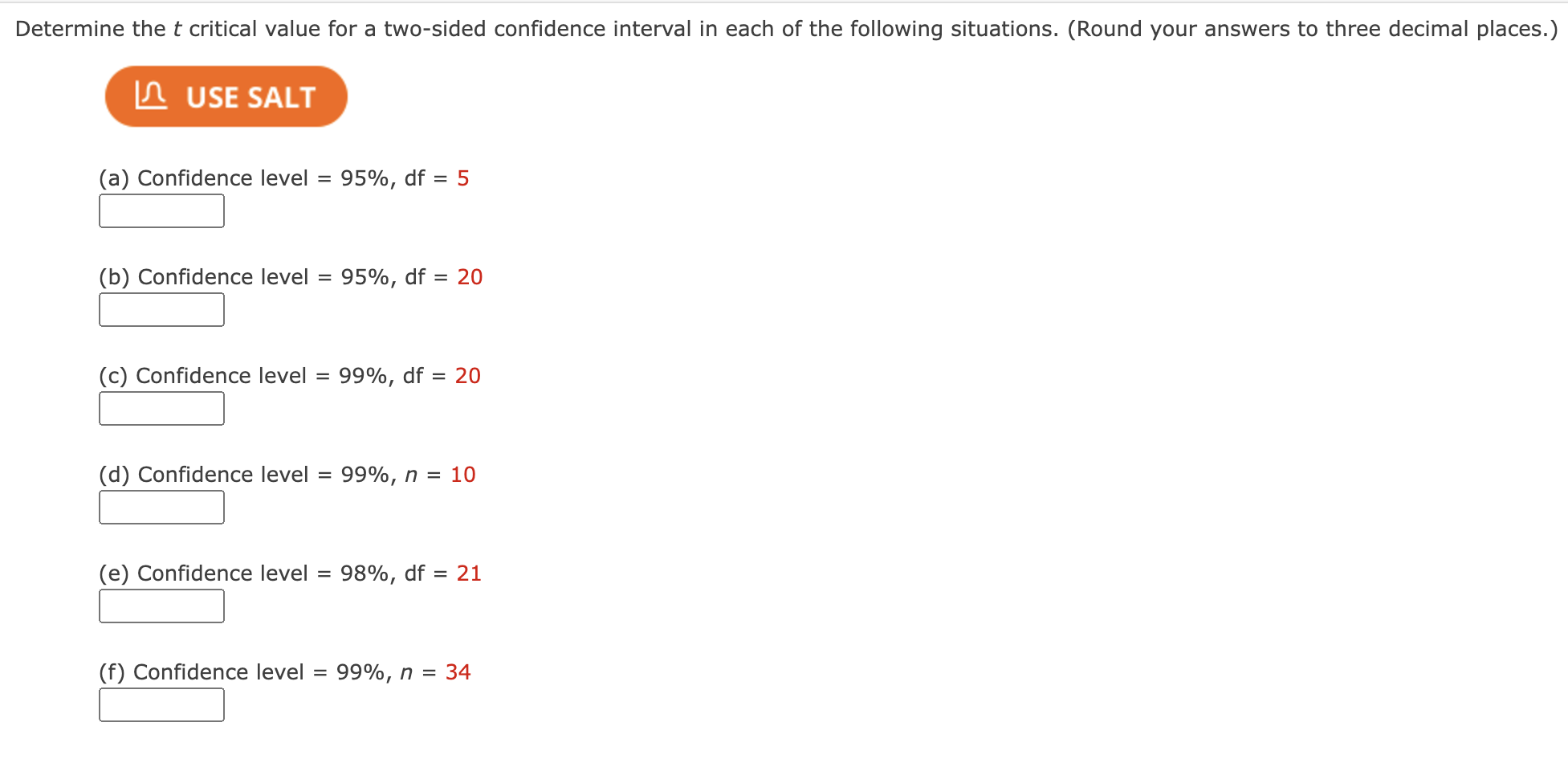 Solved Determine the t ﻿critical value for a two-sided | Chegg.com