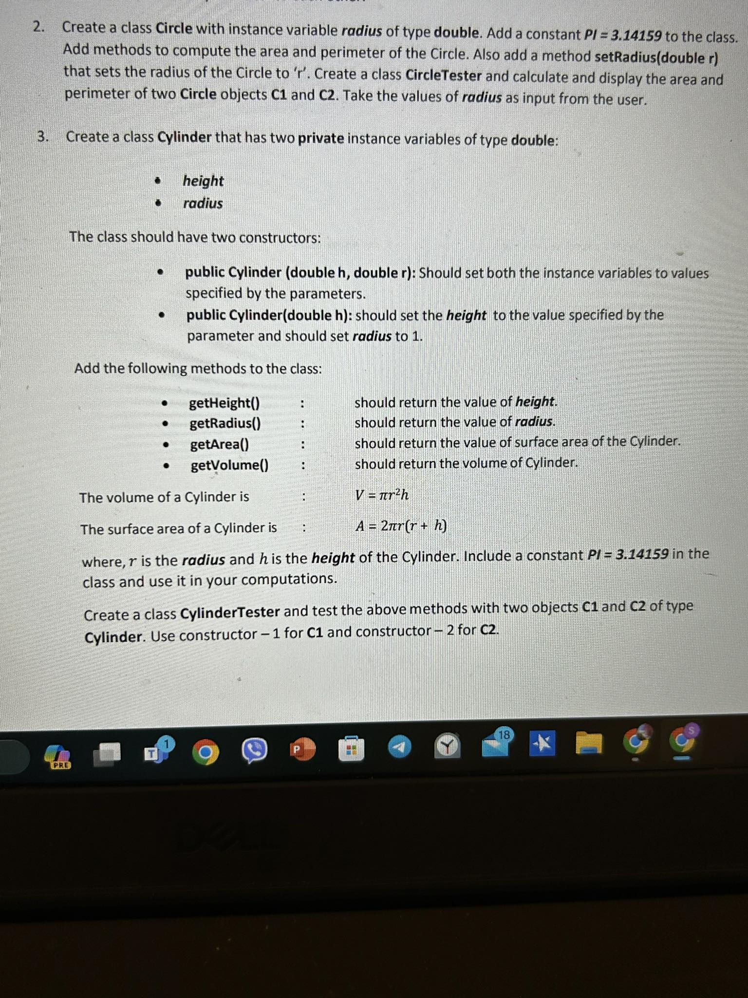 Solved Create a class Circle with instance variable radius | Chegg.com