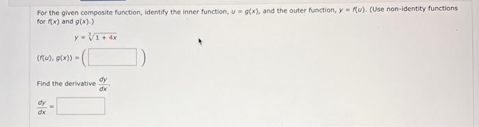 Solved For The Given Composite Function Identify The Inner 8577