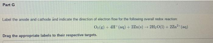 Solved Part A Label the anode and cathode and indicate the | Chegg.com