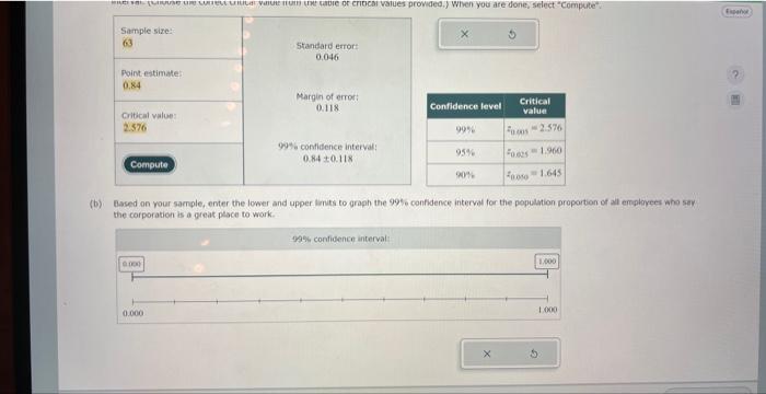 Solved Based on your sample, enter the lower and upper | Chegg.com
