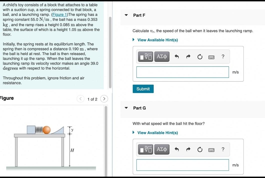 Solved Part F A child's toy consists of a block that | Chegg.com