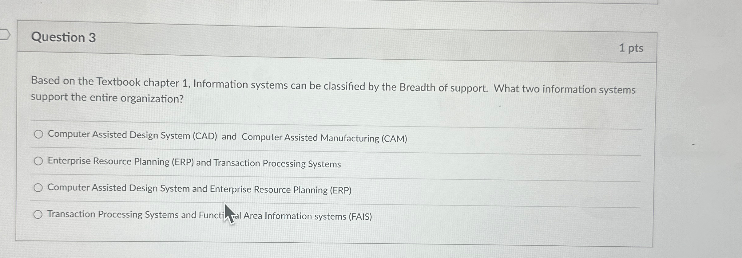 Solved Question 31ptsBased on the Textbook chapter 1, | Chegg.com