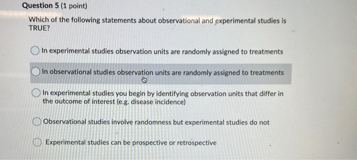Solved Question 5 (1 point) Which of the following | Chegg.com