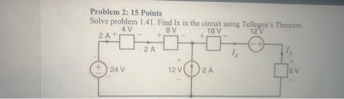 Solved Problem 2: 15 Points Solve problem 1.41. Find Ix in | Chegg.com