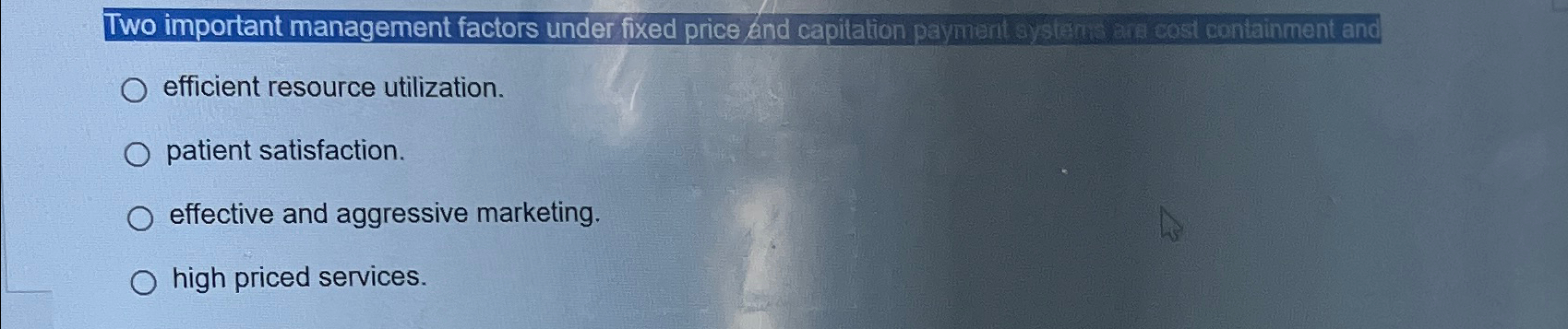 Solved efficient resource utilization.patient | Chegg.com