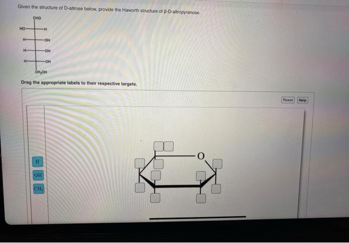 Solved Given the structure of D-altrose below, provide the | Chegg.com