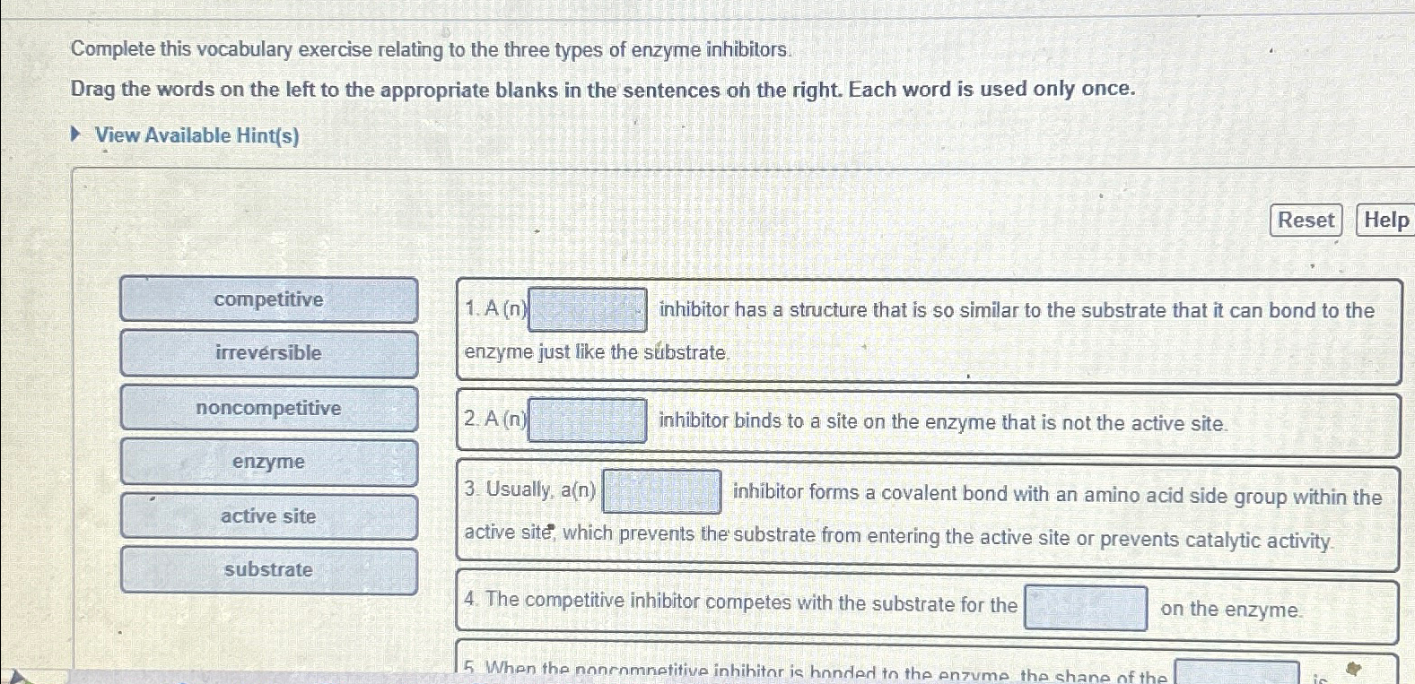 Solved Complete this vocabulary exercise relating to the | Chegg.com