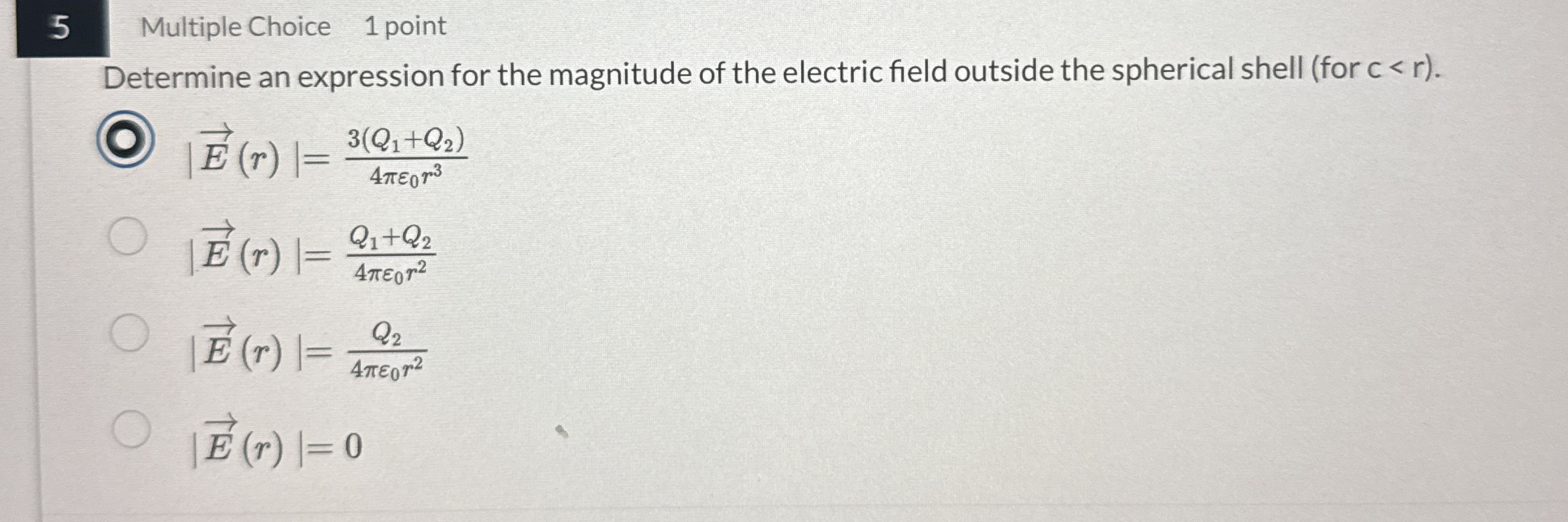5 ﻿Multiple Choice 1 ﻿pointDetermine an expression | Chegg.com