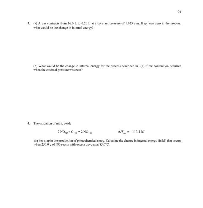 Solved PROBLEMS (IL atm =101.325 J,IL bar =100.000 J) L. In | Chegg.com