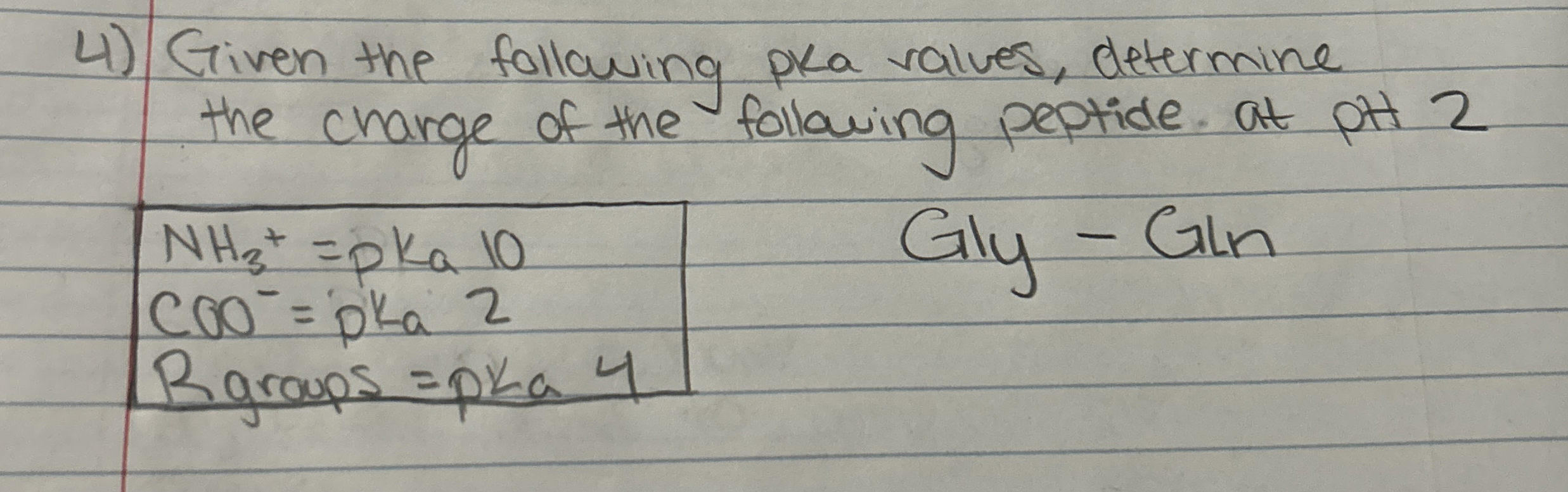 Solved Given the following pka valves, determinethe charge | Chegg.com