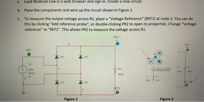 Solved a. Load Multisim Live in a web browser and sign in. | Chegg.com