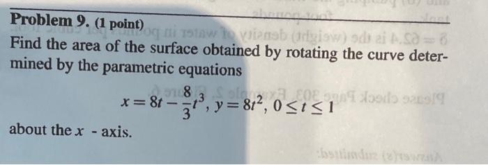 Solved Find the area of the surface obtained by rotating the | Chegg.com