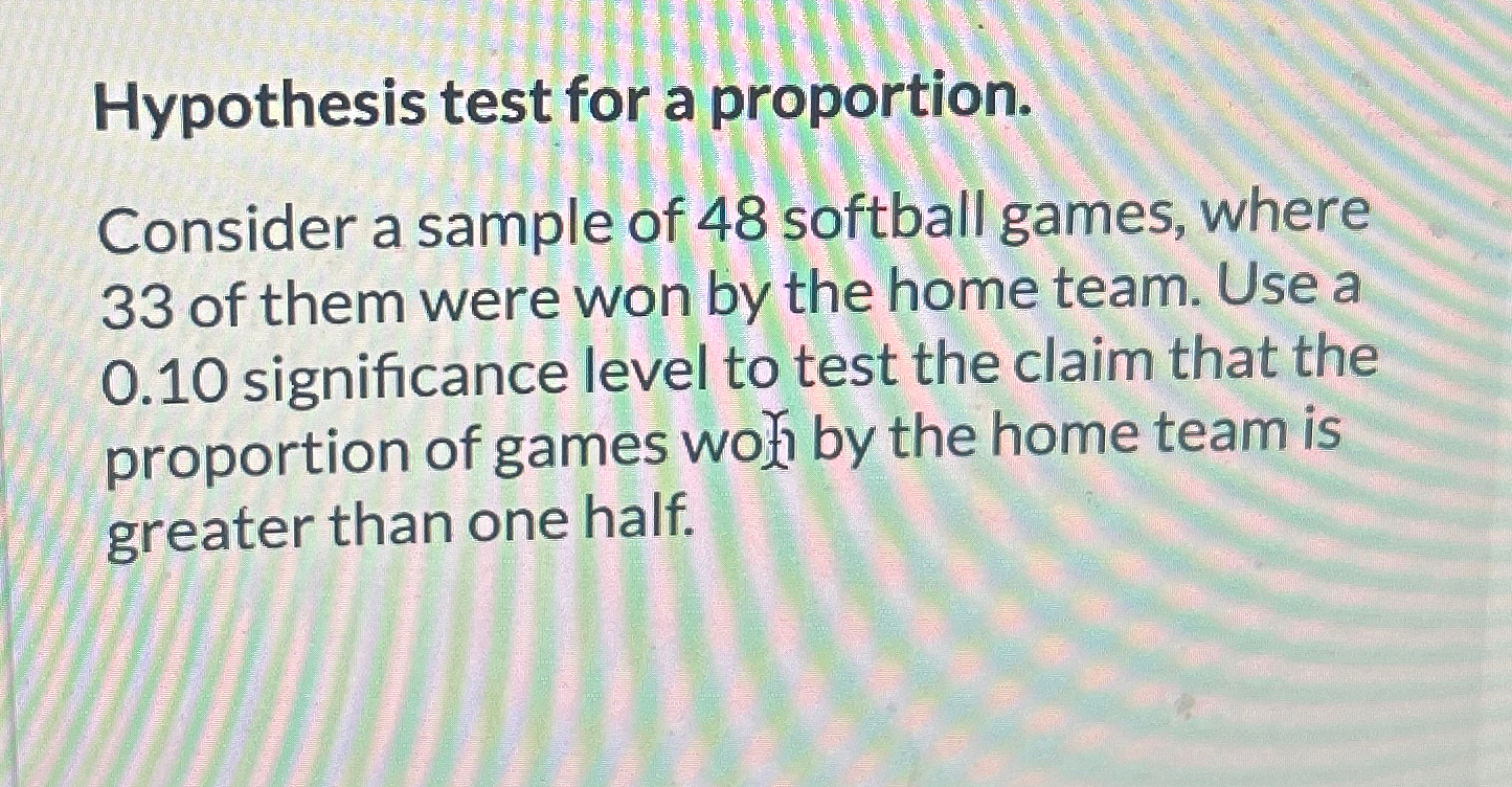 Solved Hypothesis test for a proportion.Consider a sample of | Chegg.com