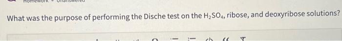 Solved What was the purpose of performing the Dische test on | Chegg.com