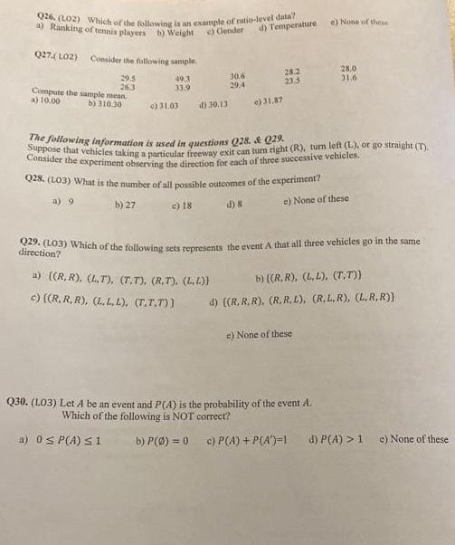 Solved Q26. (202) Which of the following is an example of | Chegg.com