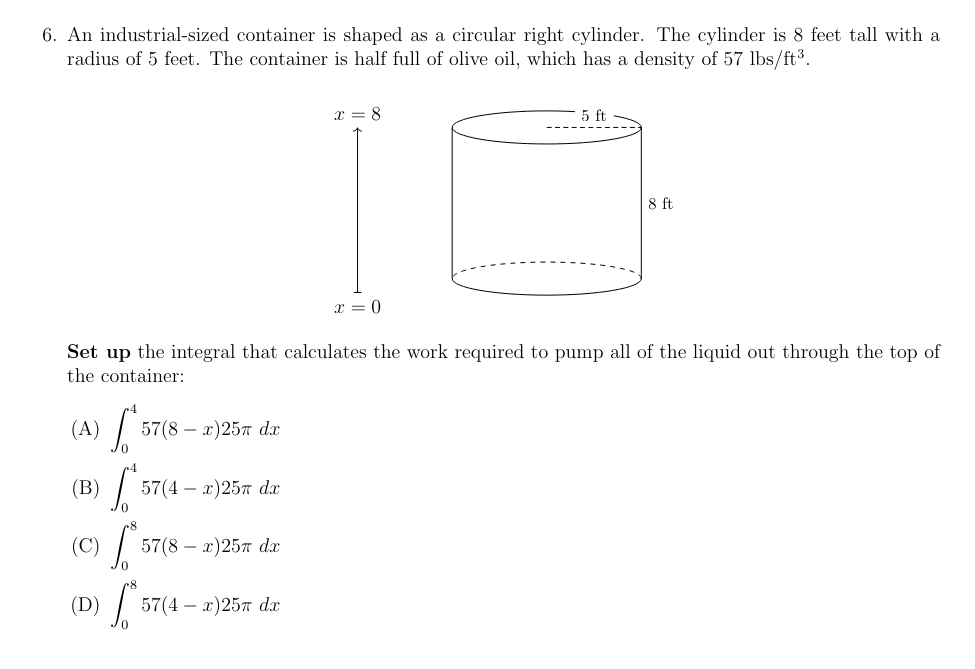 Solved An industrial-sized container is shaped as a circular | Chegg.com