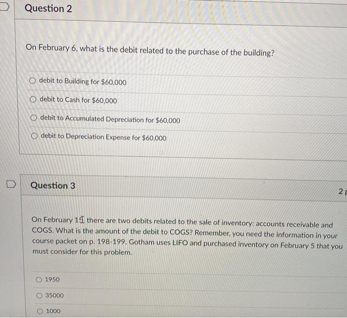 Solved Please complete the Gotham February accounting | Chegg.com