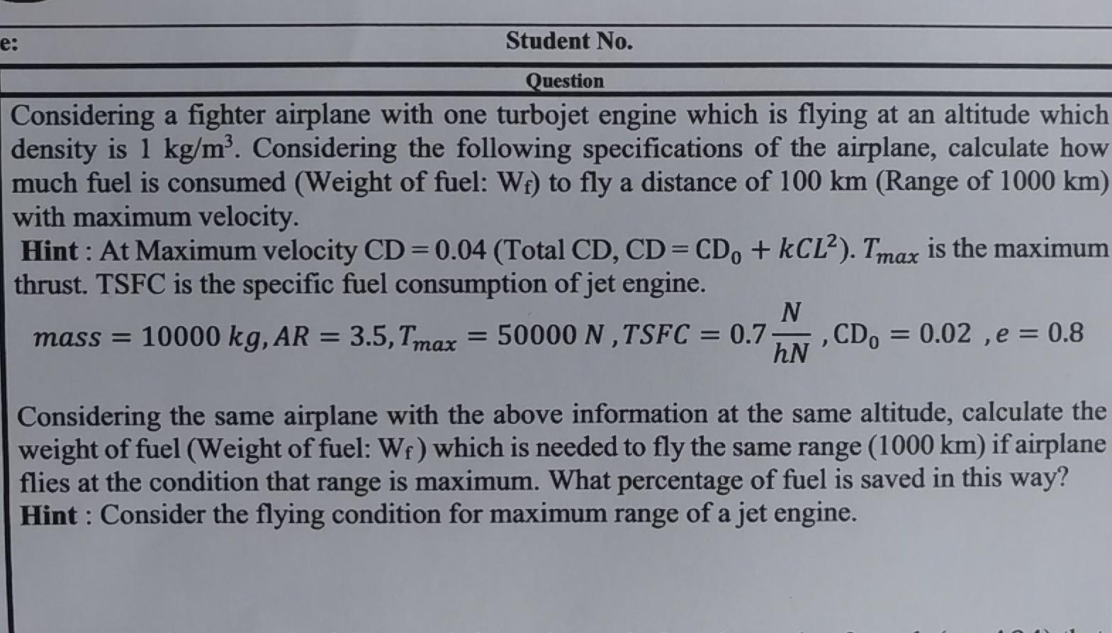Solved Considering the same airplane with the above | Chegg.com