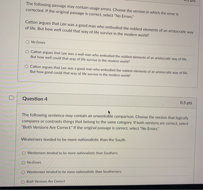 Solved The following passage may contain usage errors. | Chegg.com