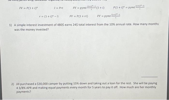 Solved this is math, 107 here are the formulas I am supposed | Chegg.com