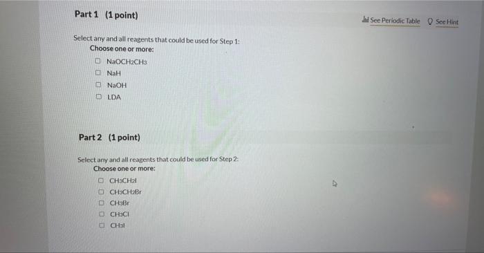 Solved Select all of the reagent(s) that will efficiently | Chegg.com