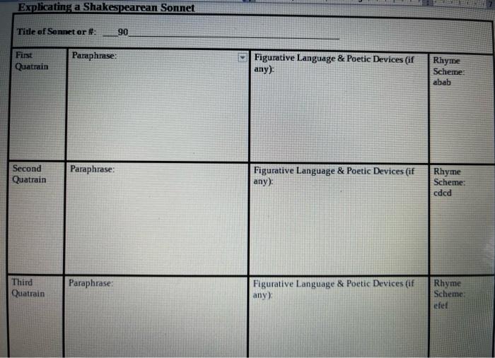 what is a summary of Shakespeare sonnet 90, by | Chegg.com