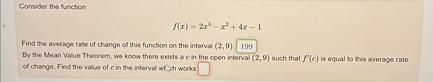 Solved Consider The Functionf X 2x3 X2 4x 1find The Average