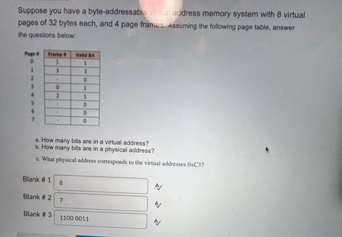 Solved Suppose you have a byte-addressabie address memory | Chegg.com