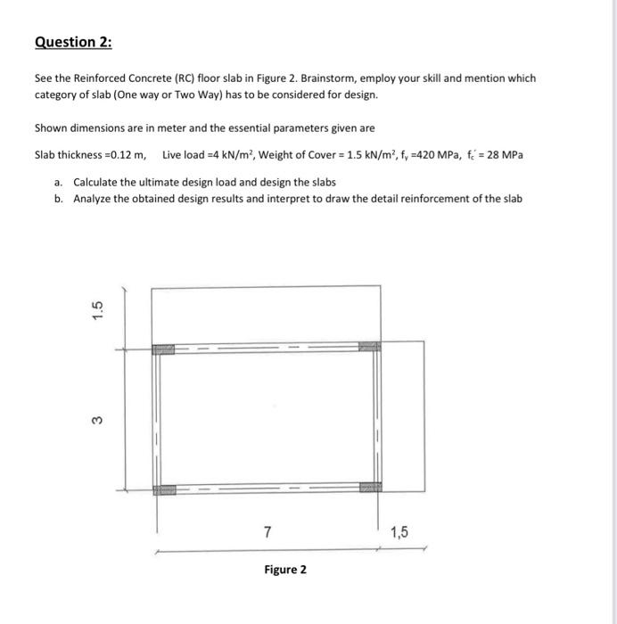 Solved Question 2: See the Reinforced Concrete (RC) floor | Chegg.com