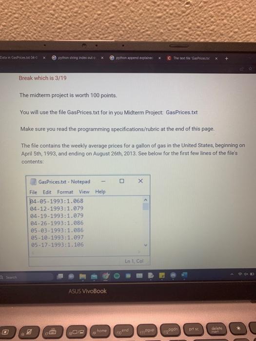 The midterm project is worth 100 points. You will use | Chegg.com