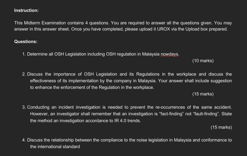 Solved Instruction:This Midterm Examination contains 4 | Chegg.com